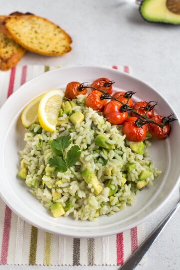 Avocado Risotto - Easy Cheesy Vegetarian