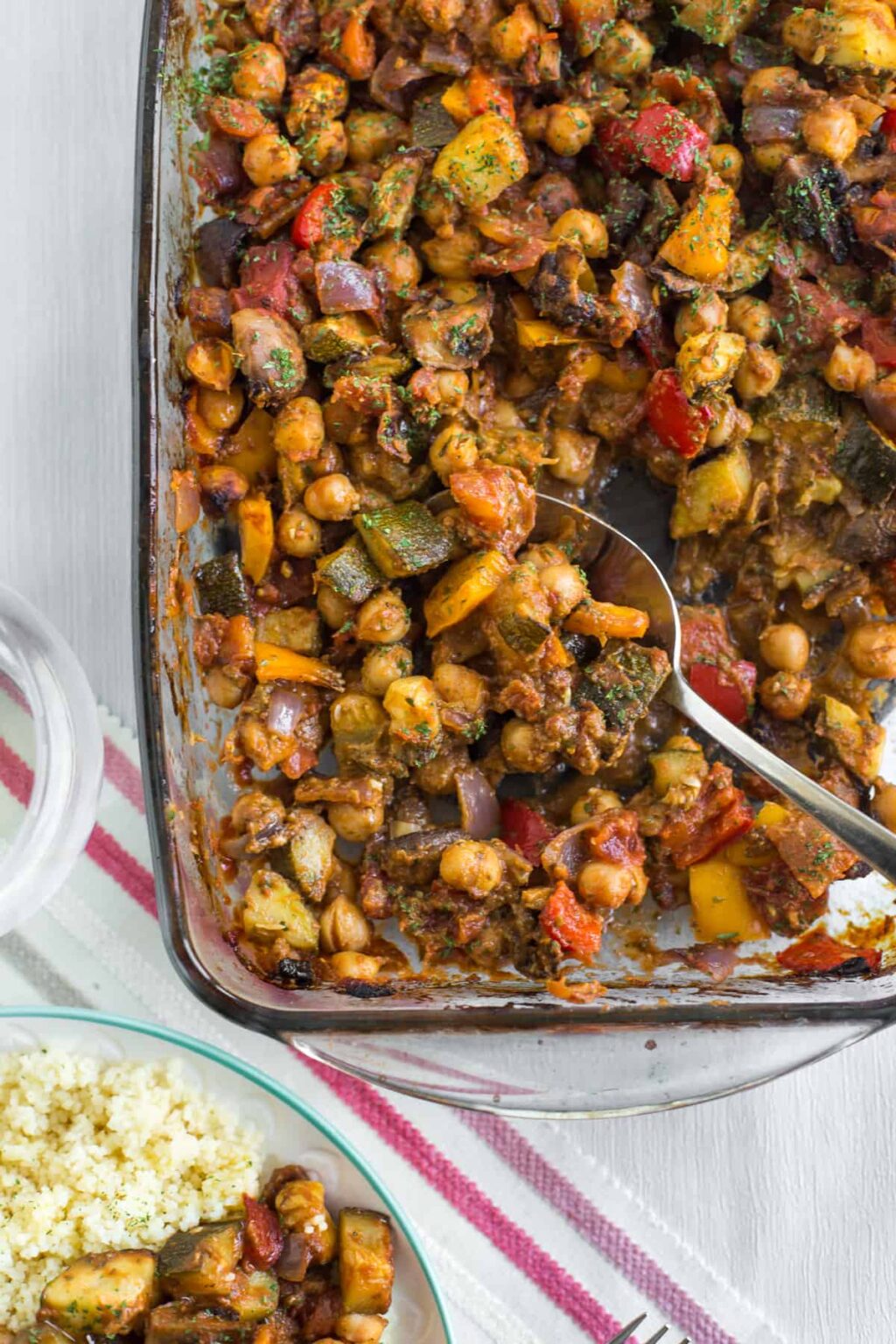 Easy Roasted Vegetable Ratatouille with Chickpeas - Easy Cheesy Vegetarian