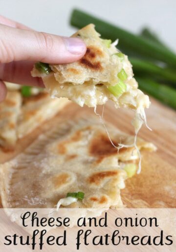 Cheese and onion stuffed flatbreads - Easy Cheesy Vegetarian