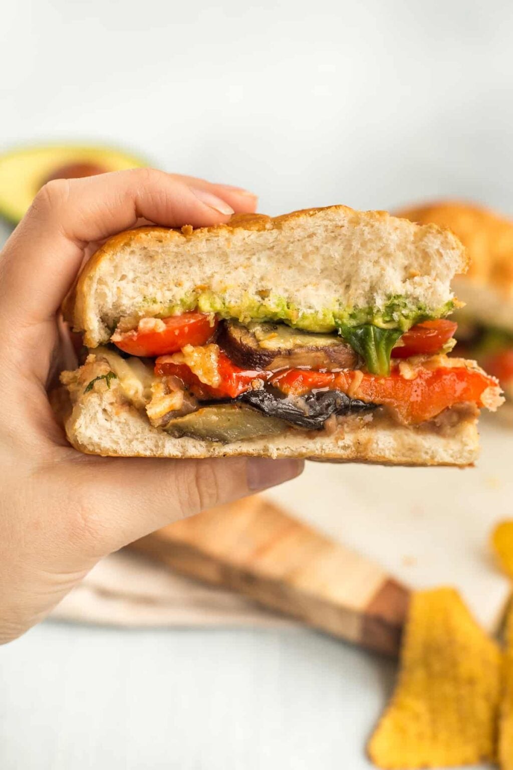 Roasted vegetable Mexican torta - Easy Cheesy Vegetarian