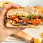 Roasted vegetable Mexican torta - Easy Cheesy Vegetarian