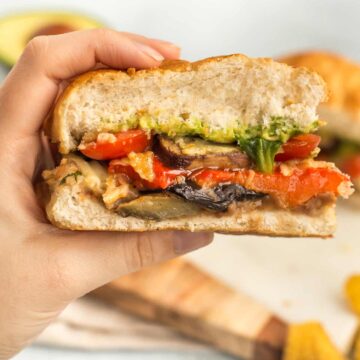 Roasted vegetable Mexican torta - Easy Cheesy Vegetarian