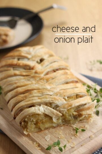 Cheese and Onion Plait - Easy Cheesy Vegetarian
