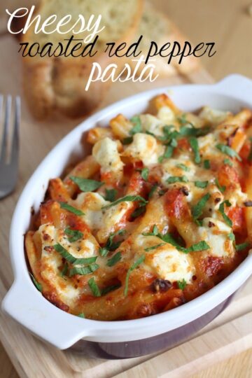 Cheesy roasted red pepper pasta - Easy Cheesy Vegetarian