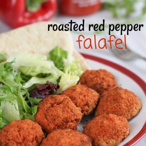 Roasted red pepper falafel - Easy Cheesy Vegetarian