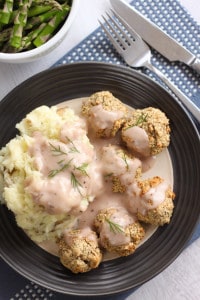Swedish bean balls with lingonberry gravy - Easy Cheesy Vegetarian