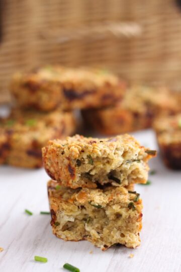 Cheese and chive savoury flapjacks - Easy Cheesy Vegetarian