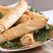 Black olive and halloumi filo cigars - Easy Cheesy Vegetarian
