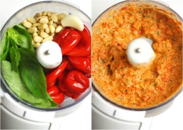 Spicy Peppadew pesto pasta - Easy Cheesy Vegetarian