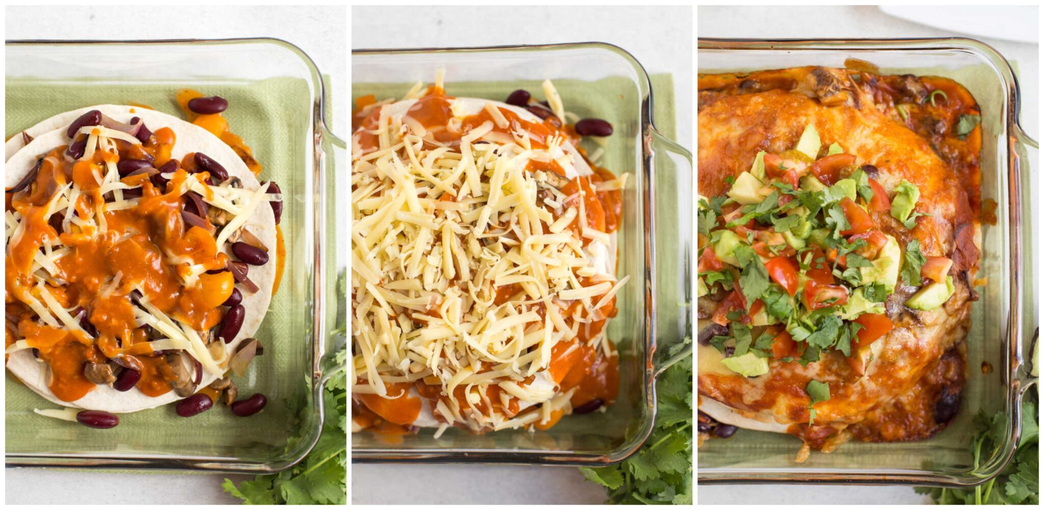 Veggie enchilada stack - Easy Cheesy Vegetarian