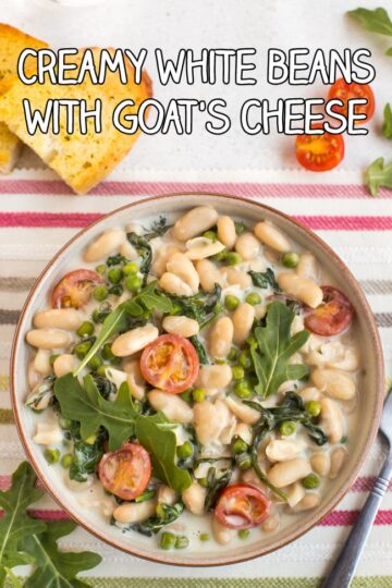 Creamy White Beans with Goat Cheese - Easy Cheesy Vegetarian