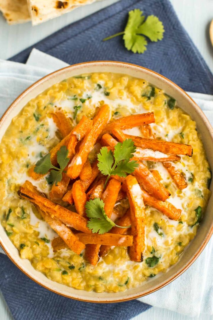 Creamy Roasted Carrot Dal - Easy Cheesy Vegetarian