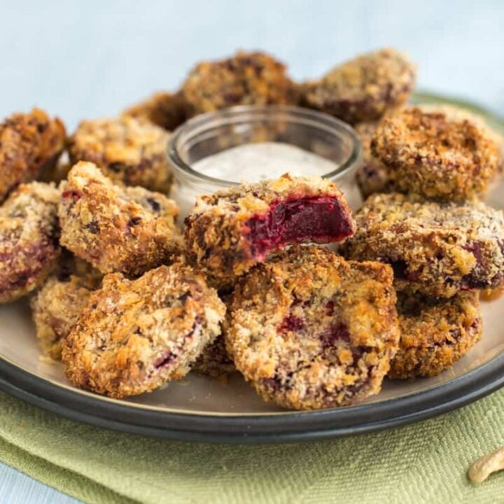 Sage and Onion Beetroot Nuggets - Easy Cheesy Vegetarian