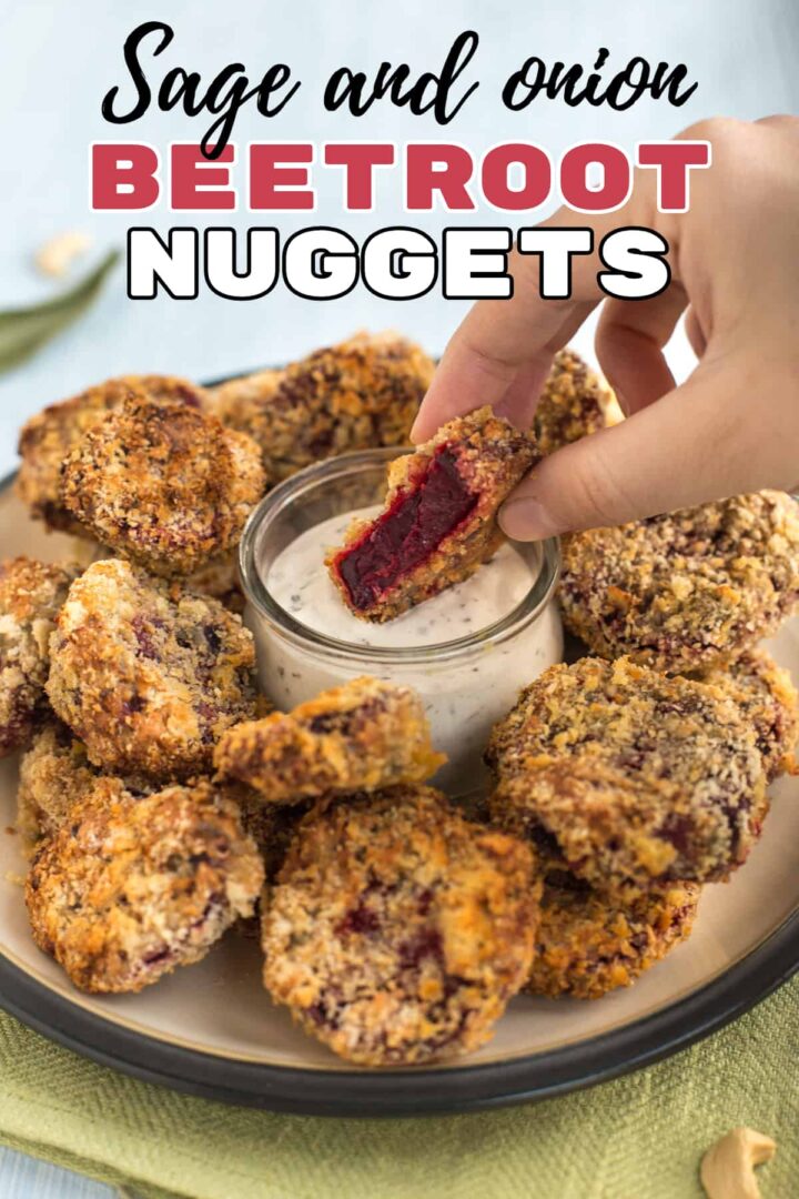 Sage and Onion Beetroot Nuggets - Easy Cheesy Vegetarian