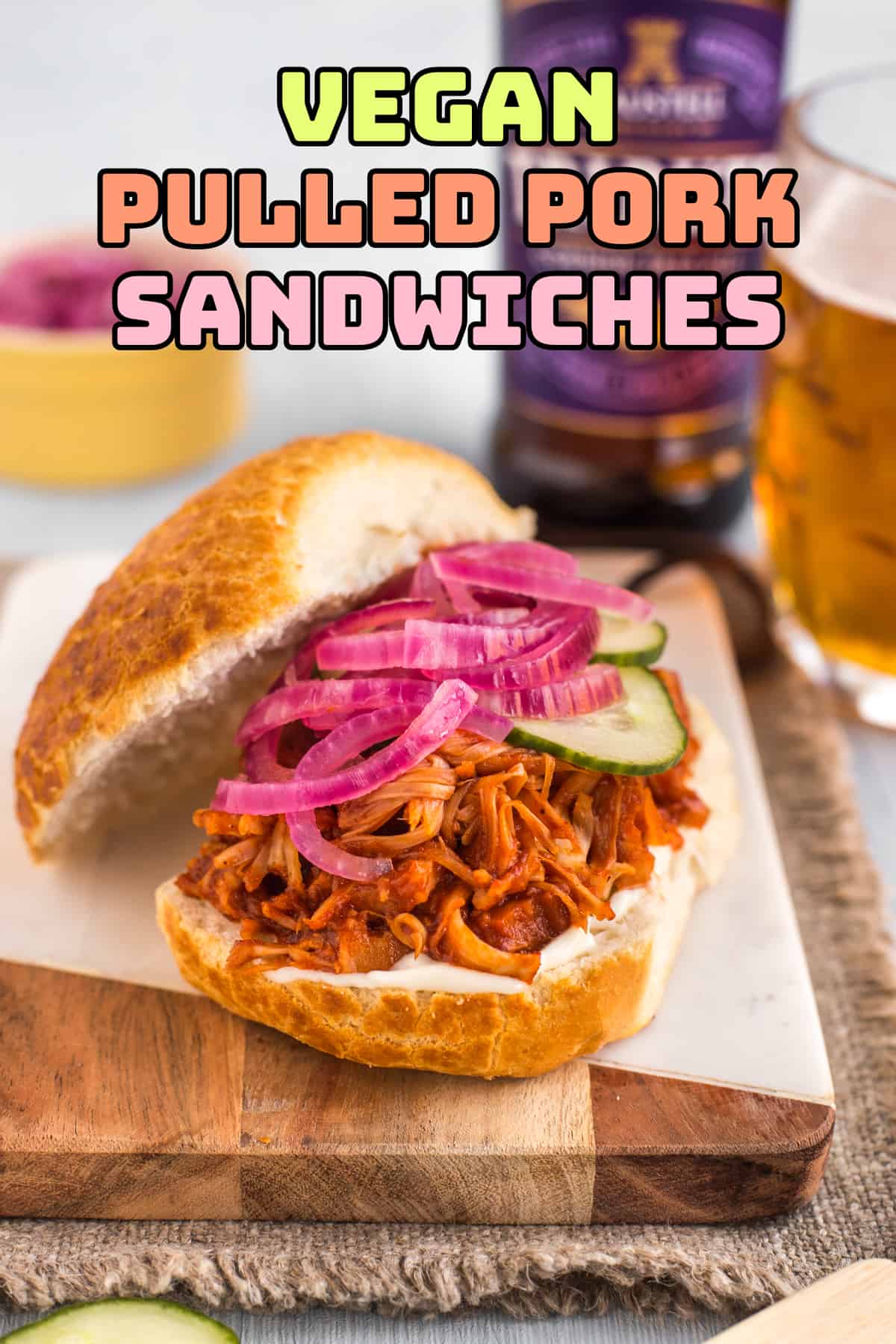 Vegan Pulled Pork Sandwiches - Easy Cheesy Vegetarian