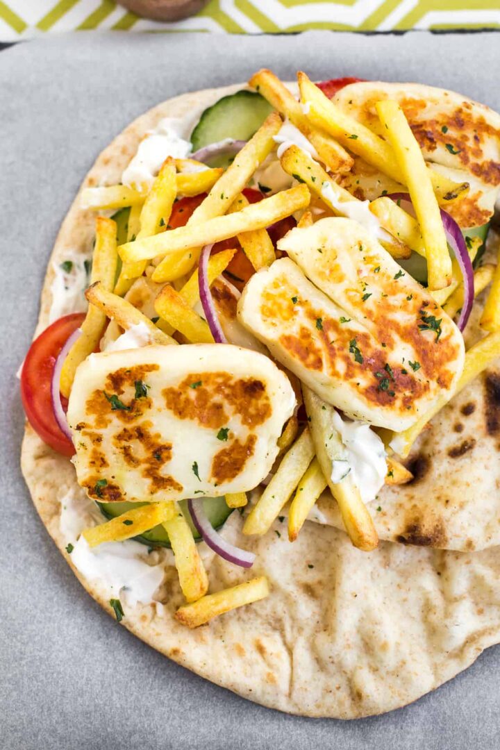 Vegetarian Doner Kebab (with halloumi cheese!) - Easy Cheesy Vegetarian
