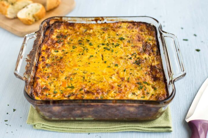 Cheesy Lentil and Veggie Slice - Easy Cheesy Vegetarian