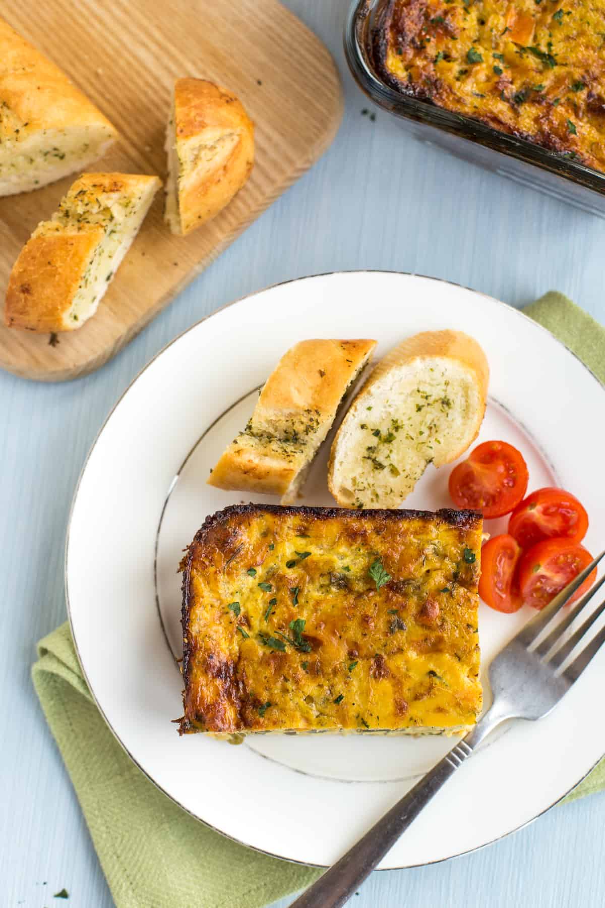 Cheesy Lentil and Veggie Slice - Easy Cheesy Vegetarian