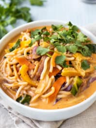 Mafalde Pasta with Spinach and Goat Cheese - Easy Cheesy Vegetarian