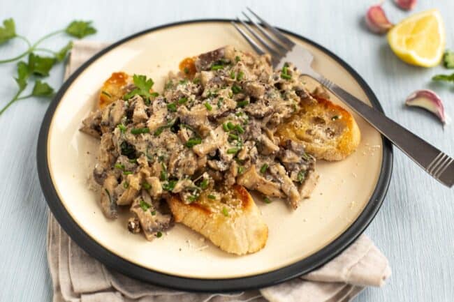 Creamy Mushrooms On Toast - Easy Cheesy Vegetarian