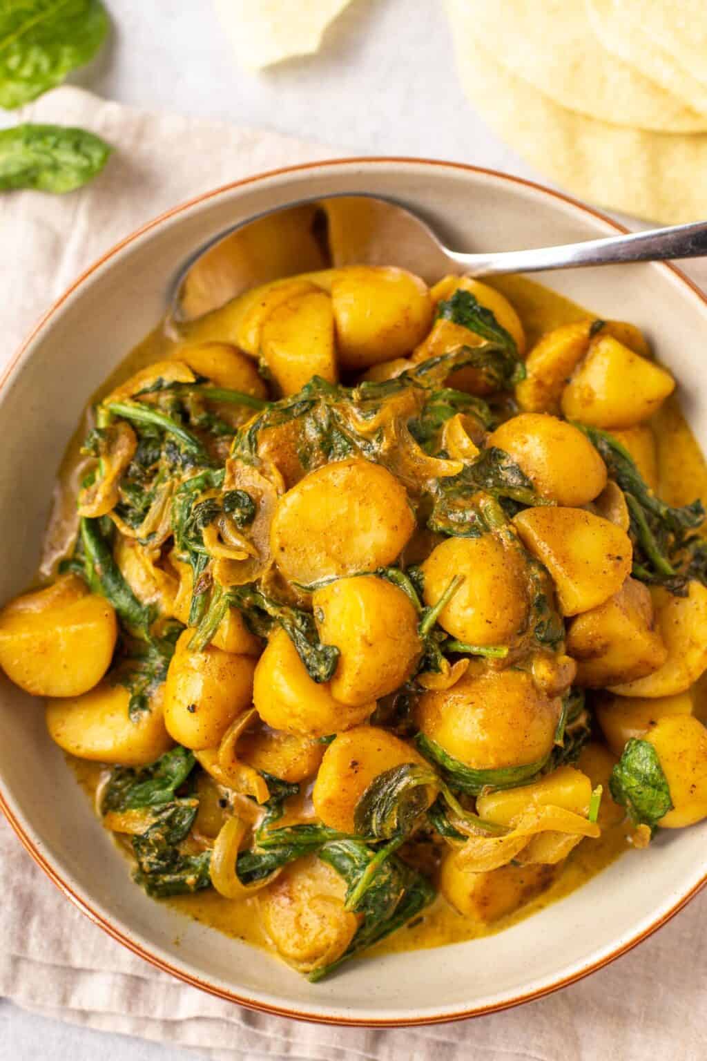 Quick Saag Aloo (Spinach and Potato Curry)