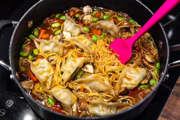 Vegetarian Gyoza Soup - Easy Cheesy Vegetarian