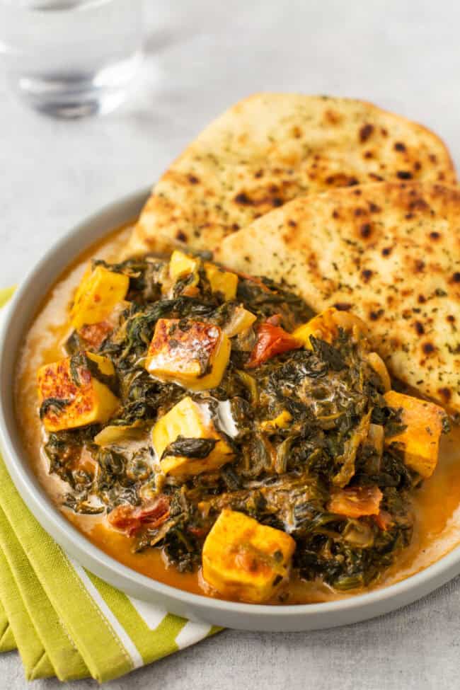 30 Minute Saag Paneer (Cheese and Spinach Curry) - Easy Cheesy Vegetarian