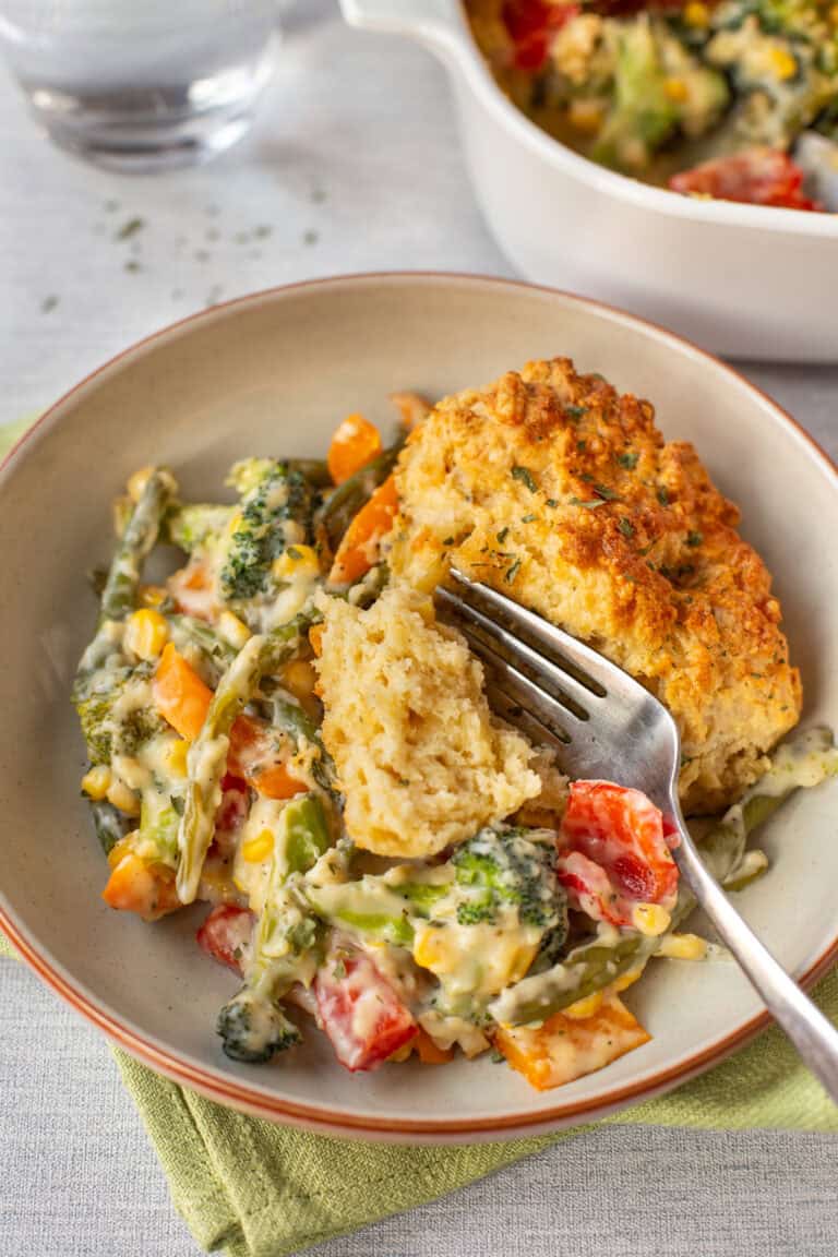 Vegetable Cobbler (with cheesy scone topping)